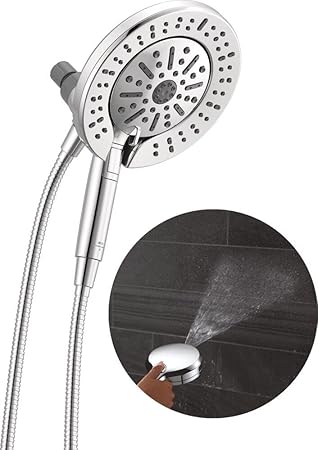 Amazon.com: Delta 6-Setting In2ition 2-in-1 Dual Shower Head with ...