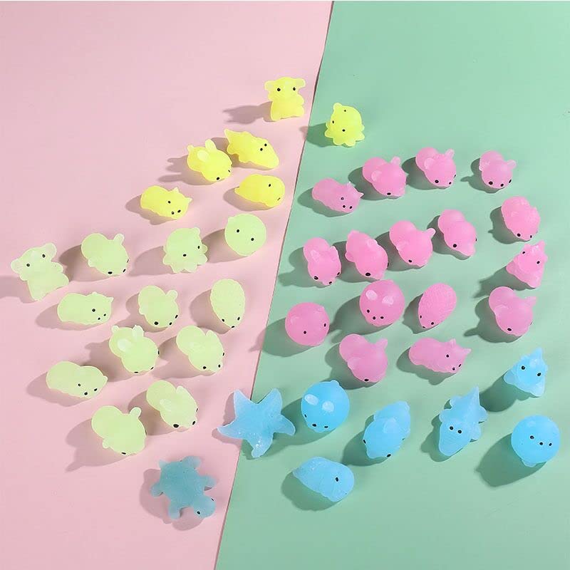 Buy 30 Pcs Mochi Squishy Mini Animal Squishy Pack Luminous Squishies ...