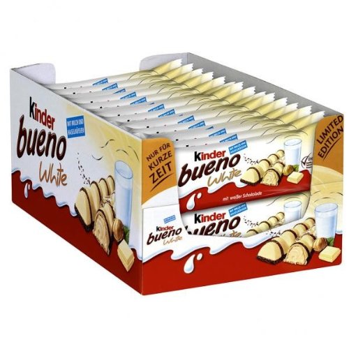 Amazon.com: Kinder Bueno WHITE limited bars 5 pack total 195g 10 sticks ...