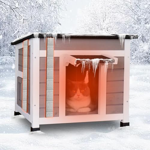 Insulated Outdoor Cat House Feral Cat Enclosure Cat Shelter ...