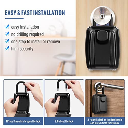 Snapklik.com : Key Lock Box For Outside 12 Digit Push Button Lockbox ...