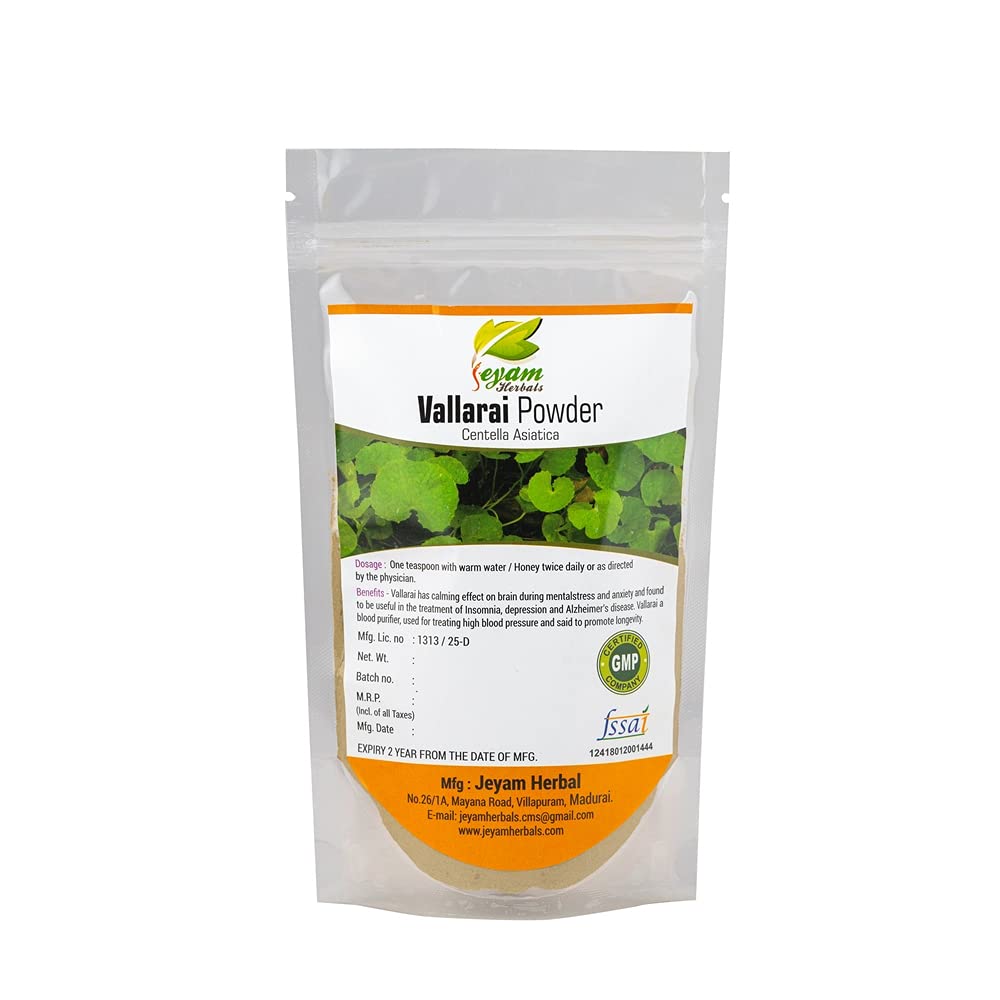 Buy Jeyam Herbals Vallarai Keerai Powder | Gotu Kola Powder | Centella ...