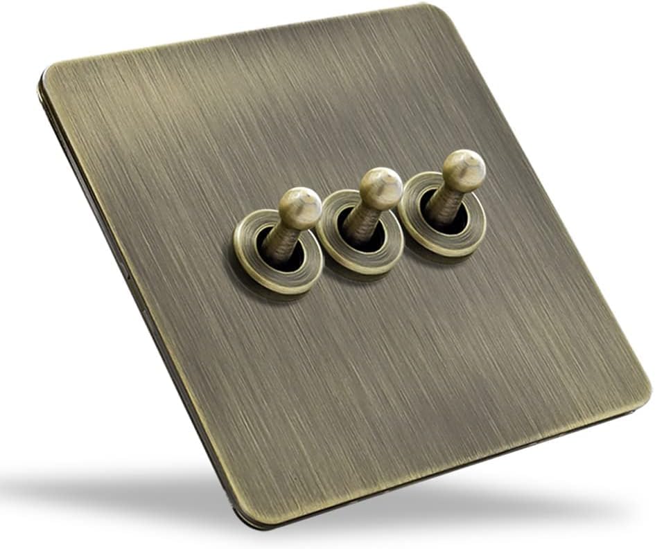 Wall Toggle Switch, 1-4 Gang 2 Way 86 Type Bronze Antique Toggle Light ...