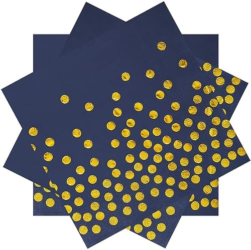 Amazon.com: 13 x 13 Inches Blue Party Napkins,Blue and Silver Beverage ...