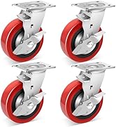 Nefish 4 Inch Heavy Duty Casters Wheels, Industrial Grade Thermoplastic ...