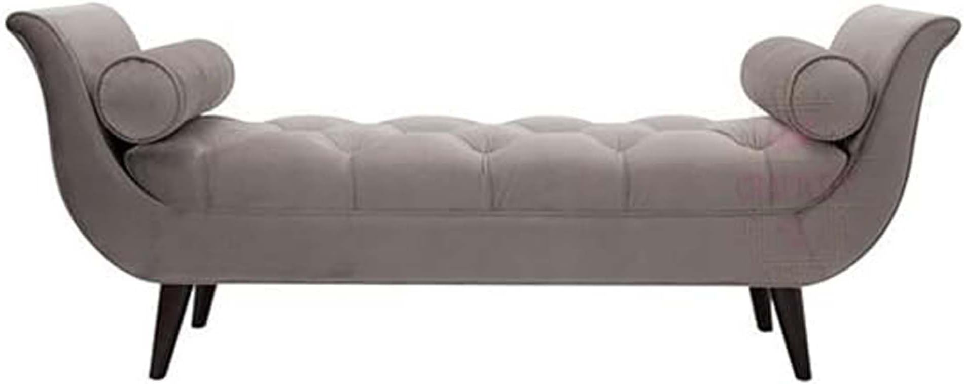 CRAFTCITY Tufted Entryway Accent Bench pouffe Puffy Couch Settee 2 ...