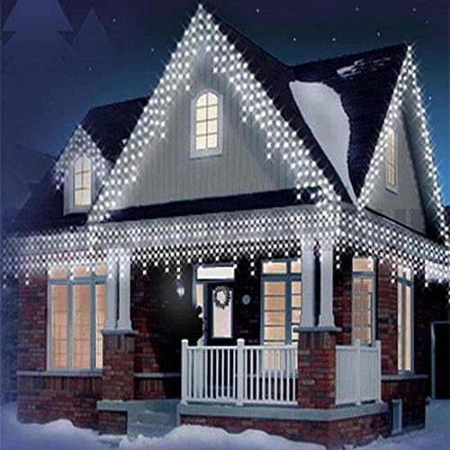 Outdoor Cool White Icicle Christmas Fairy Lights, 400 LED 10 Metres Lit ...