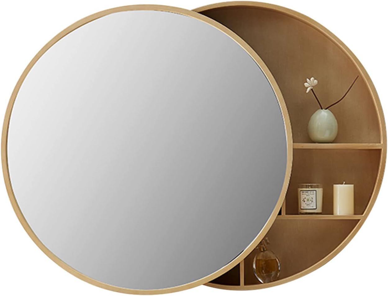 Specchio Contenitore per Bagno Specchio in Legno Massello con Ripiano ...
