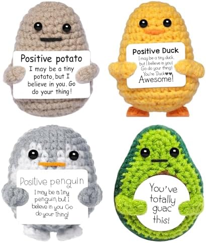 Amazon.com: popbricks Cute Positive Crochet Potato with Stand, Funny ...