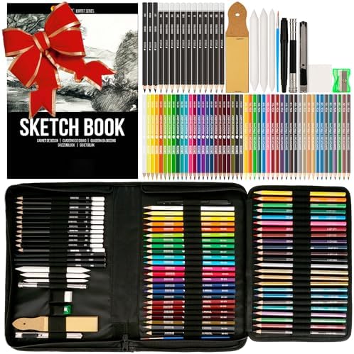 Amazon.com : 81 Pack Art Supplies for Adults Kids, Pro Drawing Set ...