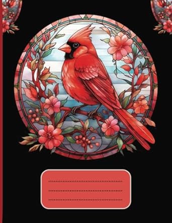 Cardinal Composition Notebook: Cute Bright Aesthetic College Ruled ...