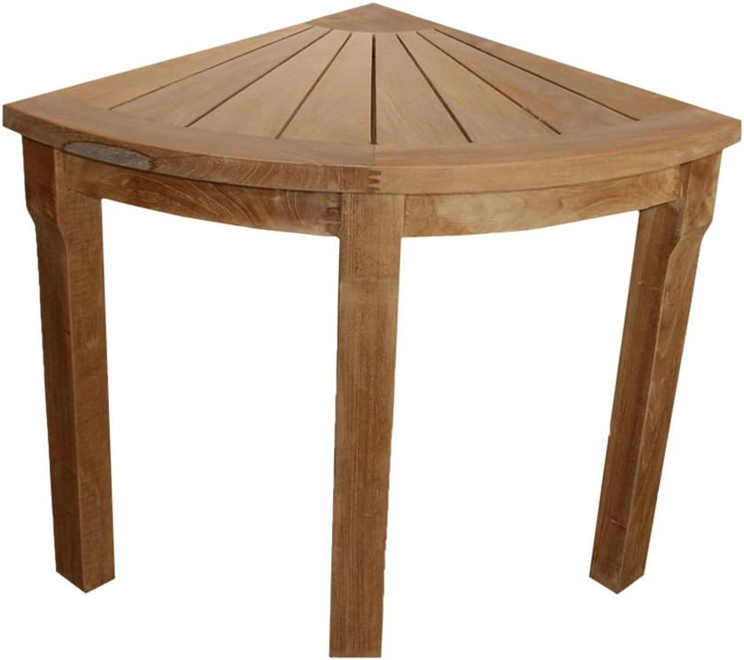 Amazon.com: Authenteak Teak Corner Shower Stool - Natural Finish : Home ...