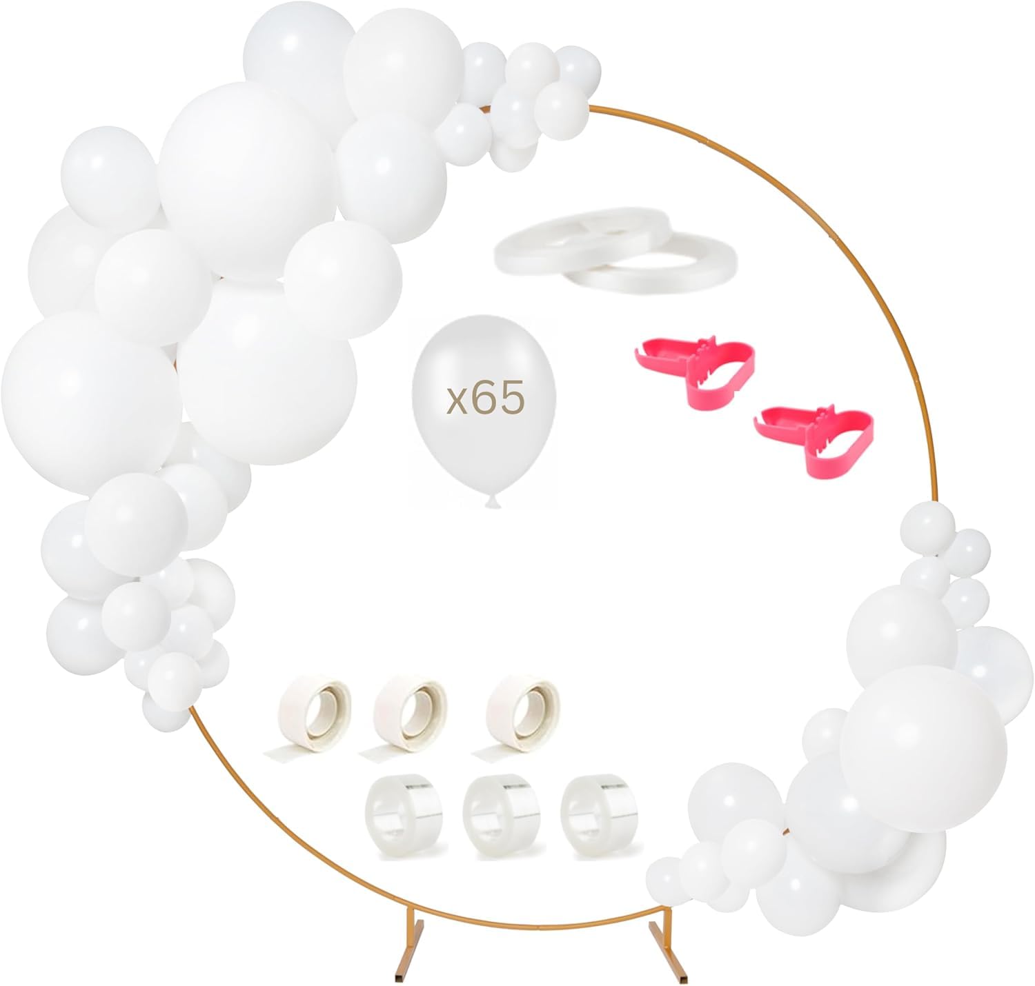 Amazon.com: 7.2 FT Round Backdrop Stand with Balloons Included ...