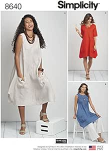 Amazon.com: Simplicity 8640 Woman Dress and Tunic Sewing Pattern Size ...