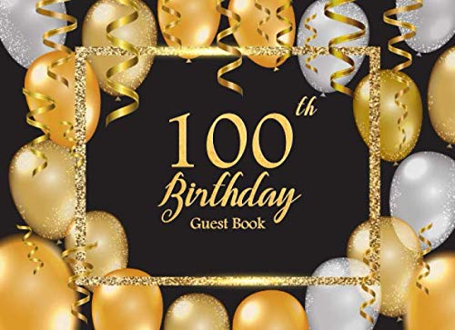 100th Birthday Guest Book: Lovely Happy Birthday | Message Anniversary ...