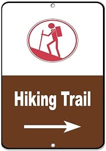Amazon.com: Tin Sign Vintage Metal Sign Hiking Trail Right Arrow ...