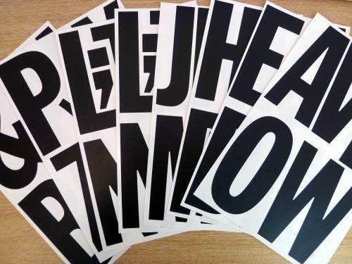 Pack of 39 x 6" (152mm) Black Vinyl Sticky Letters, Self-Adhesive ...