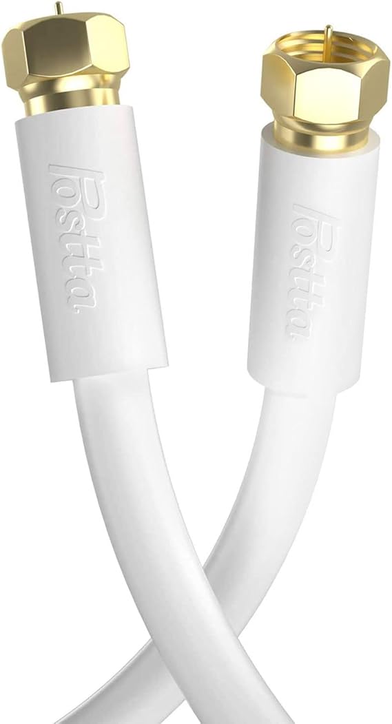 Amazon | Postta アンテナケーブル 3M 同軸ケーブル S-5C-FB（RG6) 4K8K 地デジ・BS・CS・CATV放送対応 金メッキプラグ F型プラグ ホワイト ...