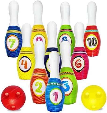 FunBlast Kids Bowling Play Set Toys - Cartoon Design Plastic Bowling ...