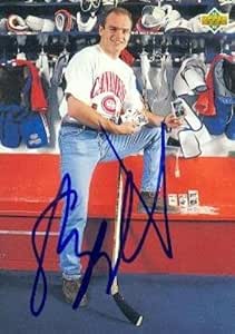 Amazon.com: Autograph Warehouse 63455 Brian Bellows Autographed Hockey ...