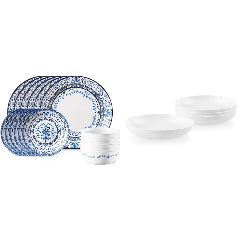 Amazon.com | Corelle Vitrelle 18-Piece Service for 6 Dinnerware Set & 4 ...