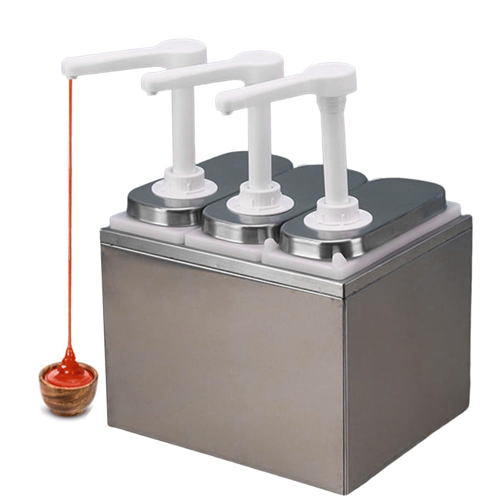Amazon.com: Sauce Dispenser Pump Condiment Pump Station Stainless Steel ...
