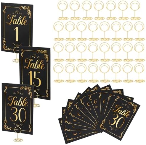 30pcs Wedding Table Numbers, Table Number Cards with 30pcs Round Seat ...