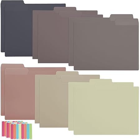 Amazon.com : EOOUT Poly File Folders 18 Pack 6 Earth Tone Color, 1/3 ...