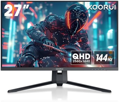KOORUI Gaming Monitor 27 Pulgadas, QHD 2560 x 1440 PC Pantalla con tecnología Adaptive-Sync (VA ...