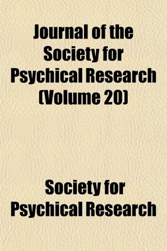 Journal of the Society for Psychical Research (Volume 20): Amazon.co.uk ...