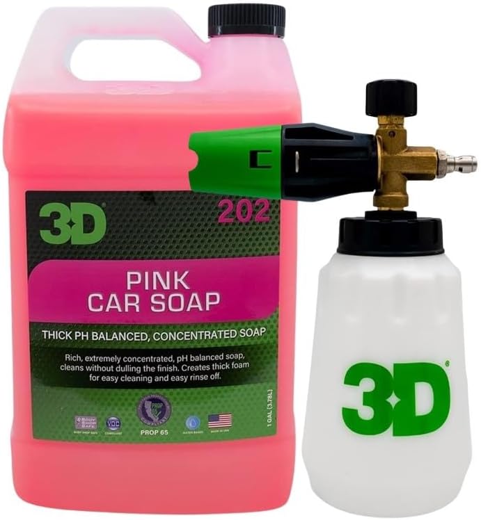 Amazon.com: 3D Pink Car Wash Soap (1 Gallon) with Ultra Blast Foamer ...