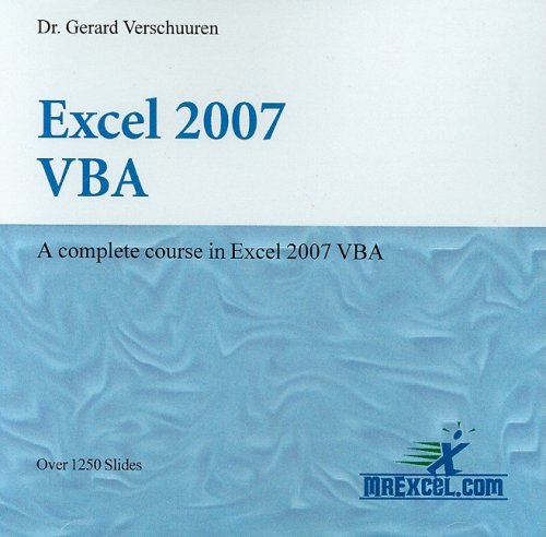 Excel 2007 VBA (Visual Training series): Verschuuren, Dr. Gerard: 9781932802337: Amazon.com: Books