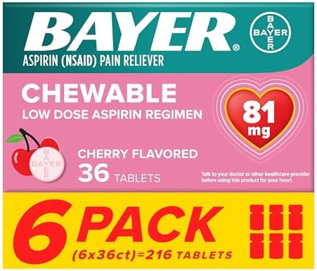 Amazon.com: Bayer Aspirin Low Dose 81 mg Chewable Tablets, Pain ...