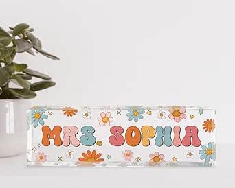 Personalized Gifts for Teacher, Custom Teacher Name Sign, Teacher Desk ...