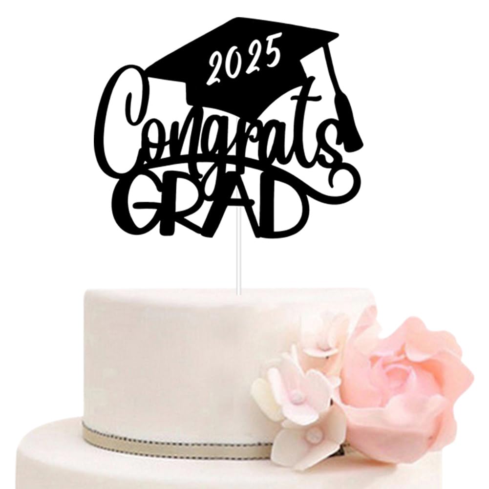 Amazon.com: Congrats Grad 2025 Cake Topper, Class of 2025 Graduation ...