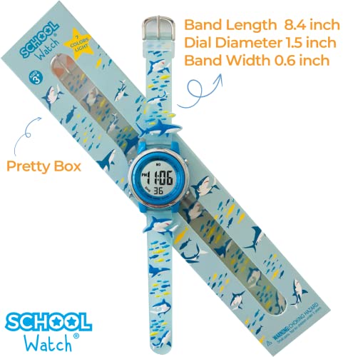 Snapklik.com : Shark 3D Digital Light Up Watch For Boys