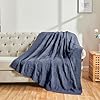 Amazon.com: CozeCube Check Knit Throw Blanket, Steel Blue Checkered ...
