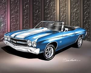 Amazon.com: 1970 CHEVELLE SS 454 CONVERTIBLE - ART PRINT POSTER BY ...