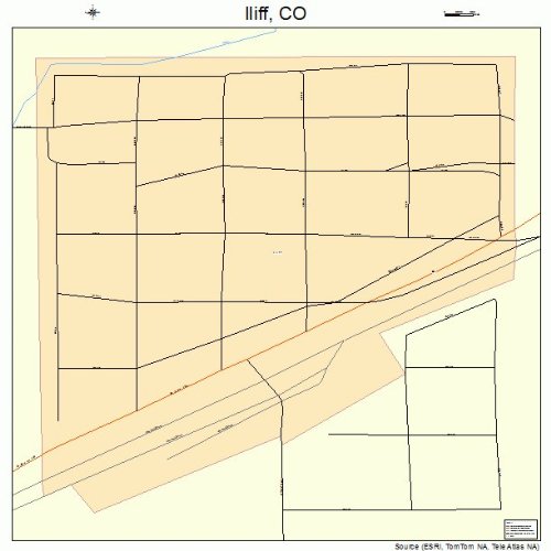 Large Street & Road Map of Iliff, Colorado CO - Printed poster size ...