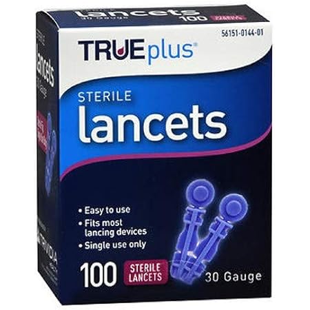 Amazon.com: Trueplus Sterile Lancets, 28 Gauge, 100 Count : Health ...