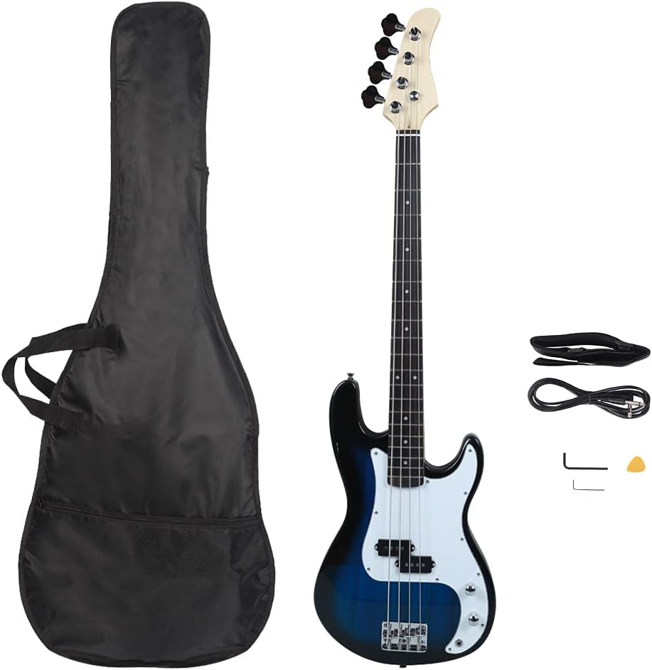 3/4 LA Bass Guitar Blue, 15W Bass Amp Pack : Amazon.co.uk: Musical ...