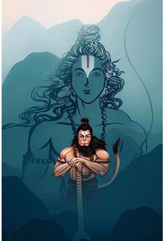 POSTER WALLAH Shree Hanuman Poster (Hanuman 8) : Amazon.in: Home & Kitchen