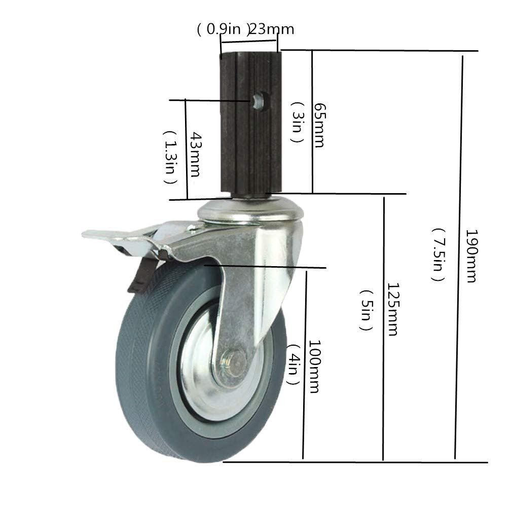 Ruedas Para Muebles Pesados 4 Ruedas Giratorias De PVC De 75 Mm Con ...