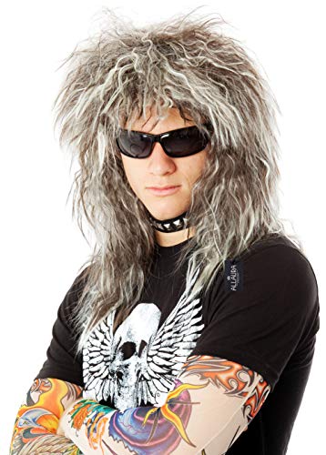 Snapklik.com : 70s 80s Rocker Wigs Men + Tattoos Costume Set Glam ...