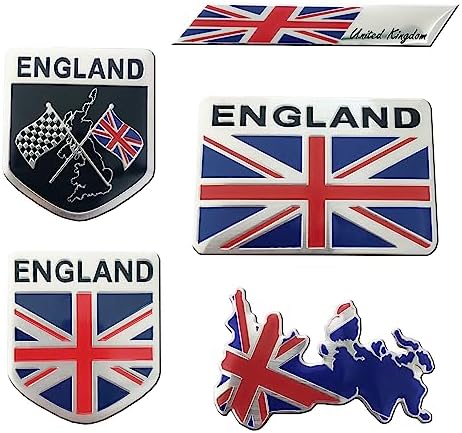 Amazon.com: 5 Pcs England Flag 3D Emblem Badge Nameplate Replacement ...
