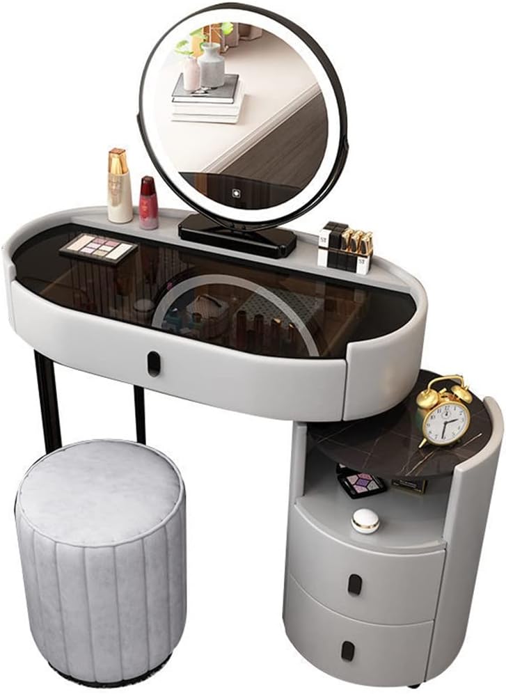 Amazon.com: Walnut Bedroom Vanity Vanity Table Glass Table Bedroom ...