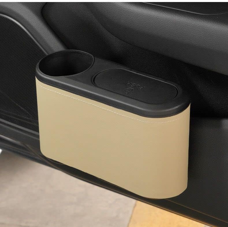 Car Trash Can with Lid,Mini Car Garbage Can Leakproof Trash Bin for Car ...