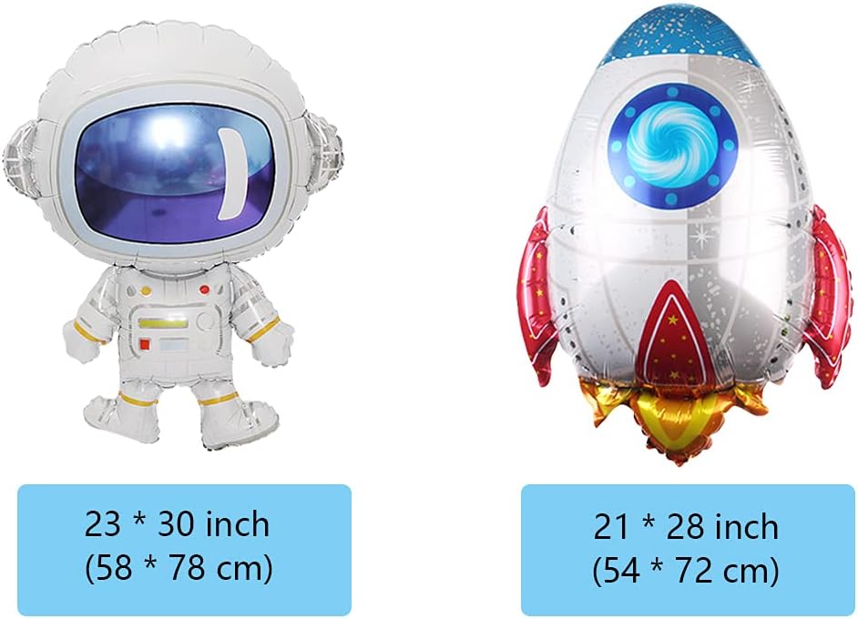 Aabellay Astronaut Balloons Rocket Foil Balloons Outer Space Theme ...