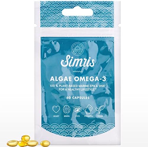 Amazon.com: Simris Algae Omega 3-60 Mini Softgels - EPA DHA Plant Based ...