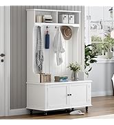 Amazon.com: Nourideaux Hall Tree with Bench and Shoe Storage, All in ...